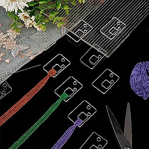 PH PandaHall 30PCS Clear Acrylic Embroidery Floss, Thread Drops Embroidery Thread Organizers Rectangle Floss Bobbin Floss Chips for Cross Stitch Craft DIY Sewing Storage, 1x1.5inch