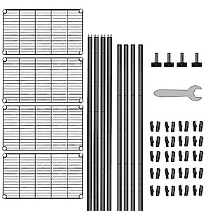 SINGAYE 5-Shelf Adjustable, Heavy Duty Storage Shelving Unit (350 lbs Loading Capacity per Shelf), Steel Organizer Wire Rack, Black (36" W x 14" D x 72" H)