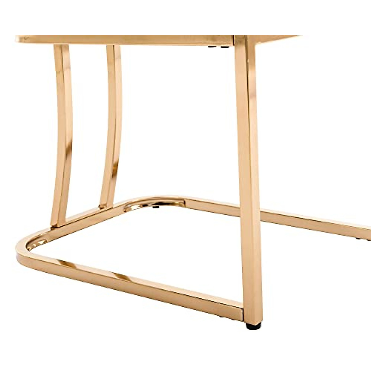 VESCASA Linen Upholstered Dining Chairs with Back, Mid Century Modern Dining Chairs with Gold Metal Frame for Dining Room, Restaurant, Kitchen, Set of 6, Cream