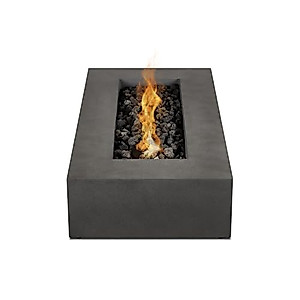 BBQGuys Signature La Valle 56-Inch Rectangle Propane Fire Table - Carbon - 1590LP-CBN