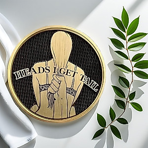 SJWOW 2PCS Heads and Tails Coin Sexy Woman Coin Challaenge Coin Lucky Coin Token Funny Prank Gifts for Coin Collectors