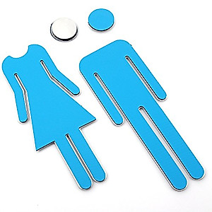 Z-COLOR Modern Acrylic Bathroom Sign Decor Adhesive Foil Backed Men's and Women's Unisex (Bronze)