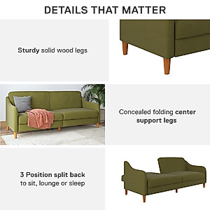 DHP Jasper Coil Futon, Green Linen, Twin