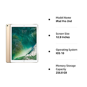 Apple iPad Pro 2 12.9 Tablet 256GB Storage, WiFi, ML3X2LL/A - Gold