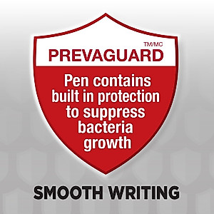 BIC PrevaGuard Clic Stic Ballpoint Pen With Built-in Protection To Suppress Bacteria Growth, Medium Point (1.0mm), Black, 12-Count