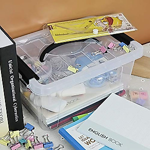 Fiazony Clear Plastic Storage Bins, Multi-Purpose Container with Lid, 5.5 L, Pack of 6