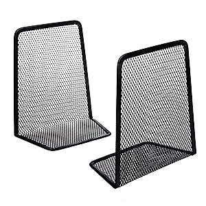 SZYAWsd File Sorters 1 Pair Metal Mesh Desk Organizer Desktop Office Home Bookends Book Holder Black