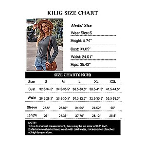 KILIG Women's Basic Long Sleeve Henley Shirts V Neck Button T Shirt Casual Plain Tops Slim Fit for Autumn Winter(D5-Dark Gray,Small)