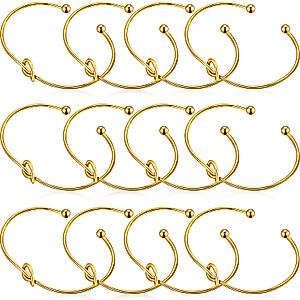 12 Pieces Love Knot Bangle Bracelets Knot Cuff Bangle Bracelets Bridesmaid Bracelets for Women (Gold)