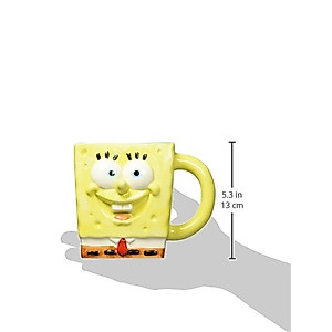 Silver Buffalo SpongeBob SquarePants 3D Sculpted Ceramic Mug, 20 Ounces