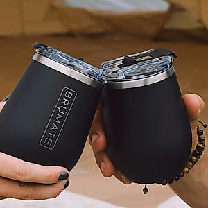 BrüMate Uncork'd XL MÜV - 100% Leak-Proof 14oz Insulated Wine Tumbler with Lid - Vacuum Insulated Stainless Steel Wine Glass - Perfect For Travel & Outdoors (Carrara)