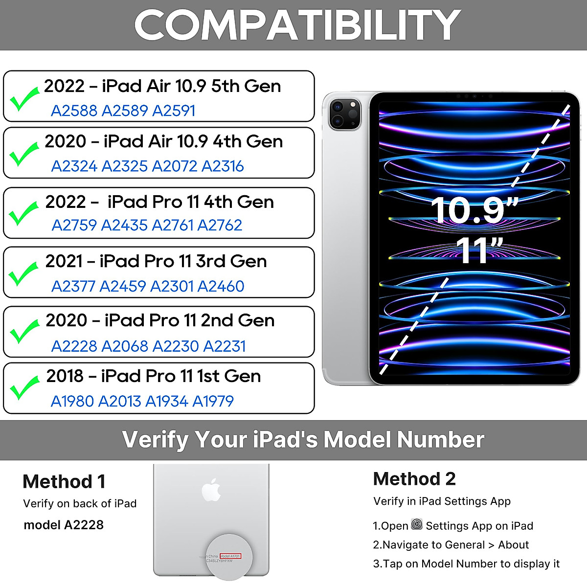 pekarejue iPad Pro 11-inch Keyboard: 2022 iPad Air 5th 4th Generation 10.9 inch and iPad Pro 11 inch Case with Keyboard Smart Magic Trackpad Bluetooth Backlit 360 Swivel Pencil Holder Metallic Grey