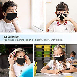 Taimu TM Kids Face Mask Black Disposable Kids Masks for Protection Breathable Black Face Masks Cute Facemasks for Children 50Pcs