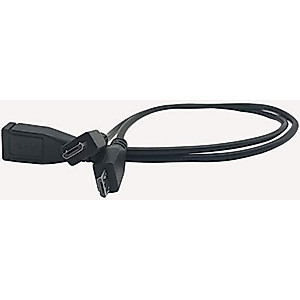 Traovien Micro USB Splitter Cable, Micro USB 1 Female to 2 Male Y Splitter Extension Charge Cable for Galaxy S5 i9600 S4 I9500 Note2 (0.3m/12inch 1Pcs)