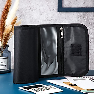 Money Wallet Organizer for Cash with 8 Zippered Slots Multipack Holder Pockets Small for Travel, Budgeting Cash, Storing Receipt (Black)