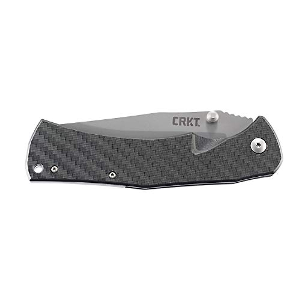 CRKT Xan EDC Folding Pocket Knife: Everyday Carry Plain Edge Folder with Frame Lock, Clip Point Blade with Bead Blast Finish, Carbon Fiber and G10 Handle 2085