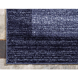 Unique Loom Del Mar Collection Area Rug - Abigail (9' x 12' Rectangle, Navy Blue/ Blue)
