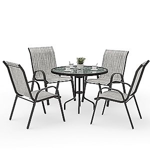 Amopatio Patio Dining Set for 4, Outdoor Table and Chairs Set
