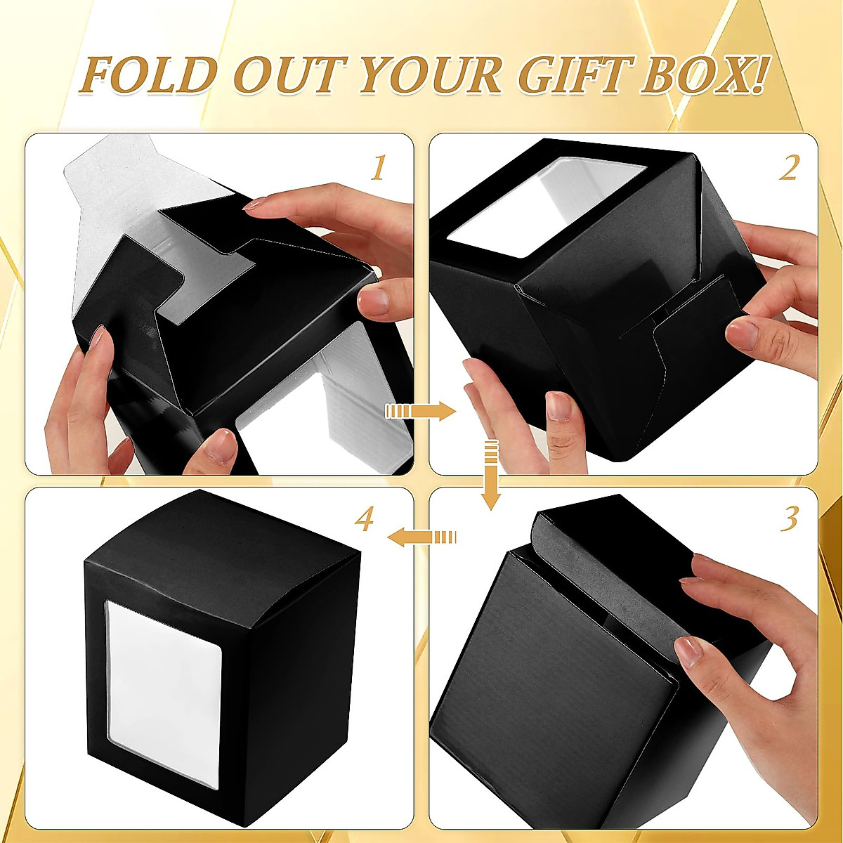 Ctosree 50 Pcs Gift Boxes for Sublimation Mugs, Mug Boxes for Shipping Exhibition Boxes for 11oz, 12oz, 15oz Sublimation Mugs Blank Mug Box Cups Gift Wrapping (Black)