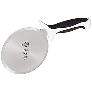 Mercer Culinary Millennia Pizza Cutter with White Handle, 5 Inch Wheel, Stainless Steel