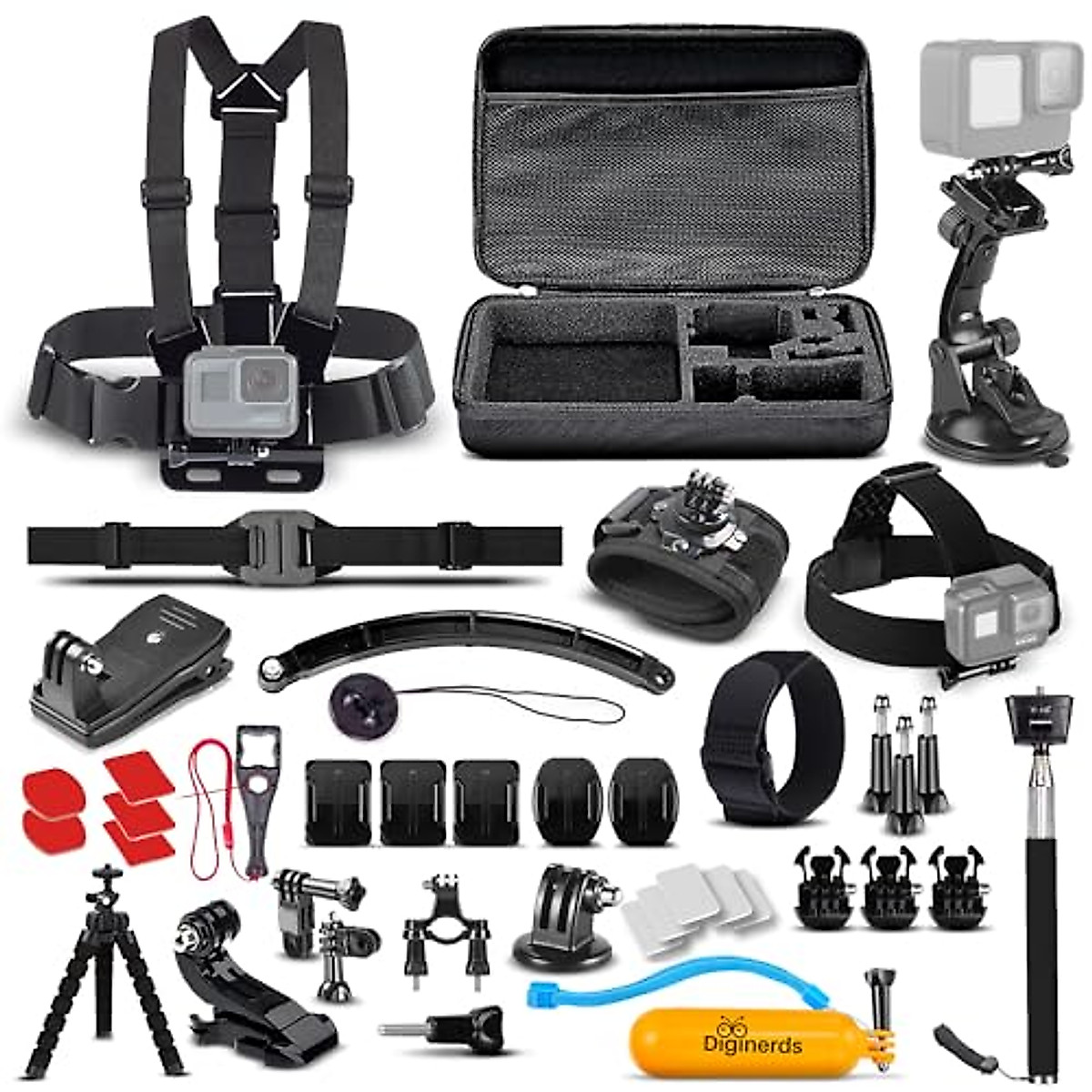 Insta360 GO 3 64GB Tiny Mighty Action Camera, Weighs 35g, Waterproof, Stabilization, POV Capture, with Charge Case and Wearable Camera Accessories + Mount Adapter + 50-in-1 Accessory Kit