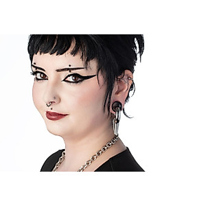 Pierced Owl Black Double Flared Tunnel Plugs in 316L Surgical Steel with Titanium IP, Sold as a Pair (25mm (1"))