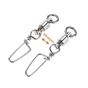 PATIKIL Fishing Snap Swivels, 40 Pack 15lb Stainless Steel Ball Bearing Tackle for Saltwater Freshwater Fishing