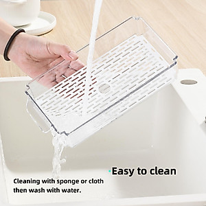 OMNISAFE Refrigerator Organizer Plastic Bins with Lids, Stackable Fridge Pantry Organizer, BPA-Free Fruit & Food Storage Bins for Kitchen, Vegetable, Cereals (10 Pack)