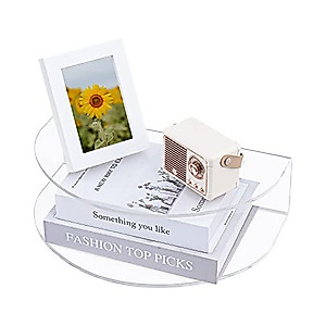 HMYHUM Acrylic Floating Nightstand, Wall Mounted Bedside Table for Bedroom, Hanging, 10 lbs Load, Oval, 14" L x 8 "W x 4" H, Clear