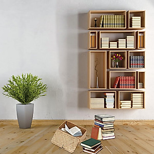 Lwuey Seagrass Storage Baskets with Lid, Rectangular Shelf Rattan Basket Lids Seaweed Box Woven Boxes Handwoven Wicker Straw Bin Container Organizer for Home Living Room Closet Bedroom Desktop(S)