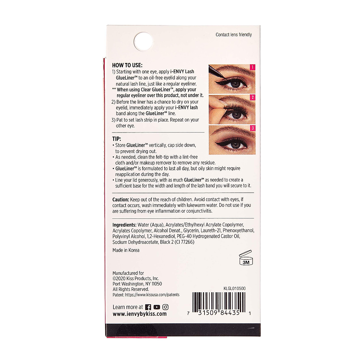 i-ENVY Lash Glue Liner 2-in-1 Eyelash Adhesive and Felt-Tip Eyeliner (Black) Applies Like Eyeliner, Dries Like Glue 0.7mL (0.02 Oz)