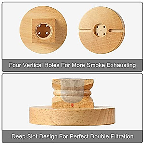 ARTOWELL Cocktail Smoker with 2 Spare Filters, Drink Smoker Top for Whiskey, Bourbon, Wine. Old Fashioned Chimney Smoker kit, Made of Solid Oak Higher Order Smoke Set, Includes Cleaning Brush