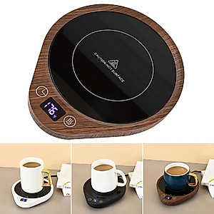 Coffee Mug Warmer, Coffee Warmer & Cup Warmer for Desk 2-12 Hrs Timer, 4H Auto Shut Off - Electric Cup Warmer with 3-Temperature Settings, Beverage Warmer for Office & Home Use (White)