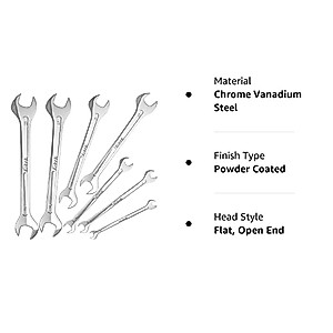 Olsa Tools Super-Thin Open End Wrench Set, Metric, Professional Grade, 7-Piece, Including 6mm to 19mm, Slim Spanner Wrench Set with EVA Foam Organizer