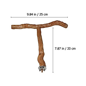 LUOZZY Bird Perches Wood T Shape Bird Toys Parrot Perch Parakeet Stand Platform for Bird Cage Paw Grinding Bird Perch Branches