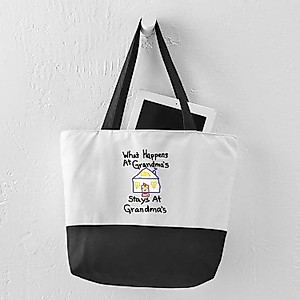 CafePress What Happens At Grandmas Canvas Tote Top Zipper Closure