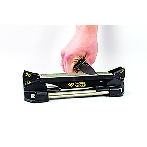 Work Sharp Guided Sharpening System, Diamond and Ceramic Dry Stone Knife Sharpener for axes, garden tools, knives, without water or oil Black