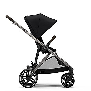 CYBEX Gazelle S Stroller, Modular Double Stroller for Infant and Toddler, Includes Detachable Shopping Basket, Over 20+ Configurations, Folds Flat for Easy Storage, Deep Black