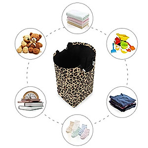 OREZI Cheetah Leopard Print Animal Skin Laudry Basket,Waterproof and Foldable Laundry Hamper for Storage Dirty Clothes Toys in Bedroom, Bathroom Dorm Room