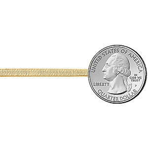 Savlano 18K Gold Plated 925 Sterling Silver Solid Italian Herringbone Magic Diamond Cut Link Chain Bracelet With Gift Box For Women & Men - Made in Italy (8, 4.5mm)