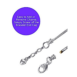 Zhanmai Unicorn Sparkly Crystal Charm Bracelet Bangle with Gift Box Set for Hers Lady