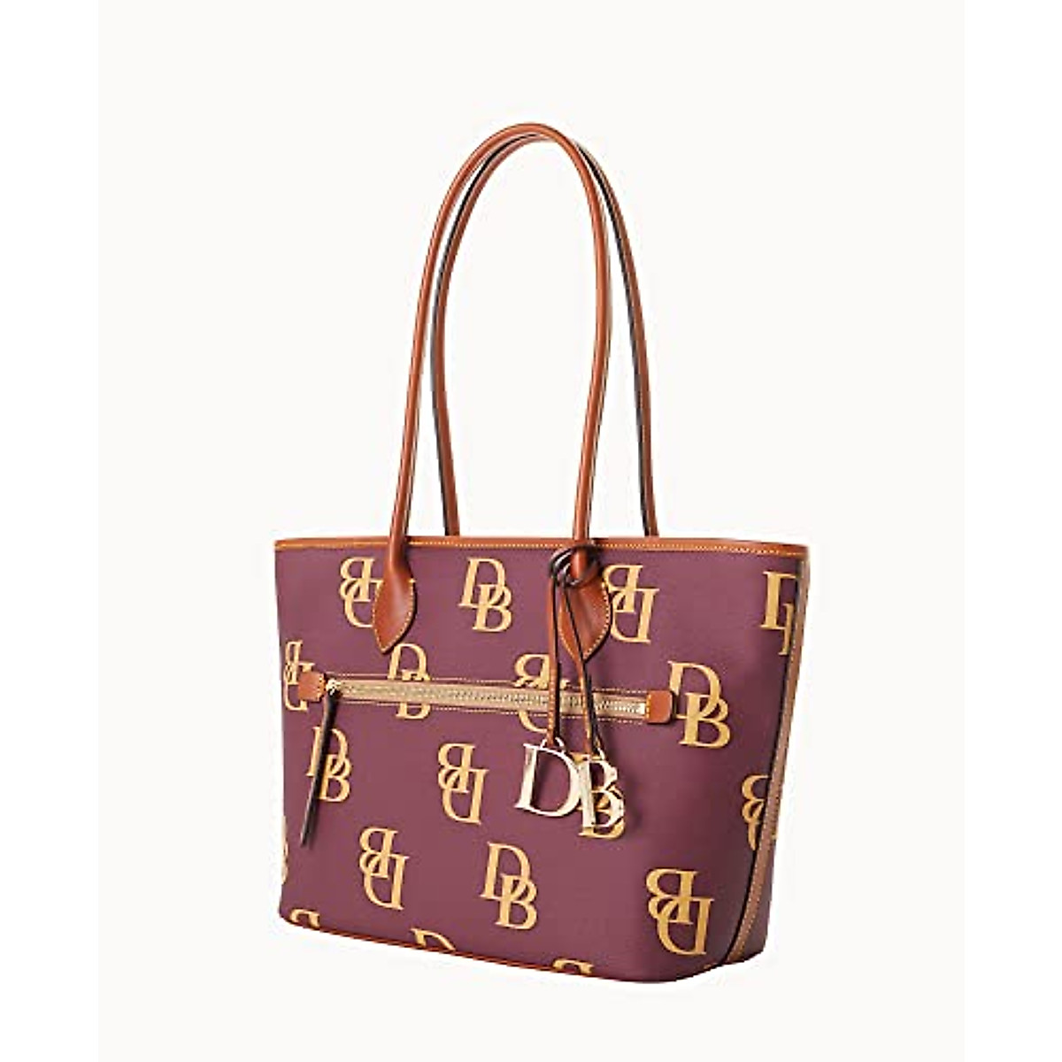 Dooney & Bourke Large Monogram DB Tote (Wine)