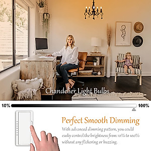 Sailstar E12 LED Candelabra Bulbs Dimmable, 60 Watt Equivalent 3000K Warm White Chandelier Light Bulbs, 4W Filament Candle LED Bulbs, Flame Tip, 500 Lumen, Pack of 6