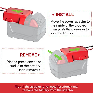 Kzreect 18V Power Wheels Adapter for Milwaukee 18V Battery, Power Wheels Battery Conversion Kit with Fuse Holder and Wire Harness Connector, Compatible with Peg-Perego Kids Ride-on Toy
