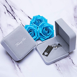 Fanery Sue 2PC Personalized Name Necklace Custom Engraved Matching Heart Puzzles Pendant Anniversary for Couples Best Friends