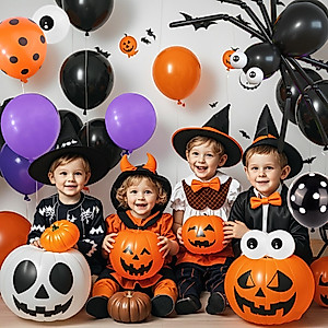 123 Pcs Halloween Balloons, Huge Spider Balloon Garland Arch kit Black Orange Purple Confetti Helium Latex Balloons for Birthday, Baby Shower, Outdoor Indoor Halloween Party Decorations Supplies