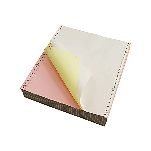 Staples Multi-Part Colored Computer Paper, 9 1/2" x 11", 3-Part, Carbonless, 1100 Sheets