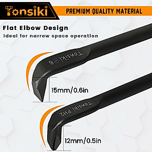 Tonsiki 2PCS Right Angle Offset Screwdriver Set, 90 Degree Z-Type Double End Screwdriver with Phillips and Slotted, Bent Low Profile Screwdriver, 15mm Flat Elbow Design for Tight Narrow Space