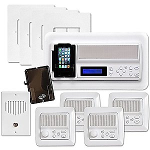 IST Retro Music & Intercom System Package, 4 Rooms (Vertical Frames), White (RETRO-MV4PAC)