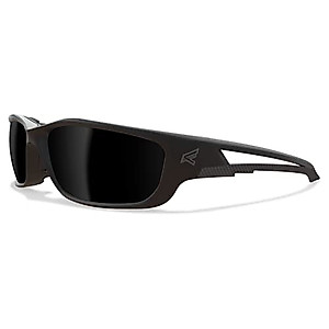 EDGE TSK-XL216 Kazbek XL Polarized Wrap-Around Safety Glasses, Anti-Scratch, Non-Slip, UV 400, Military Grade, ANSI/ISEA & MCEPS Compliant, XL Wide Fit (Black Frame, Smoke Lens)
